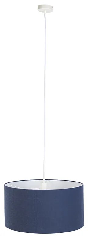 Moderní závěsná lampa bílá se staromodrým odstínem 50 cm - Combi 1