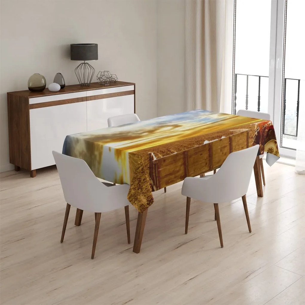 Sablio Ubrus Traktor s vlečkou - 145x240 cm