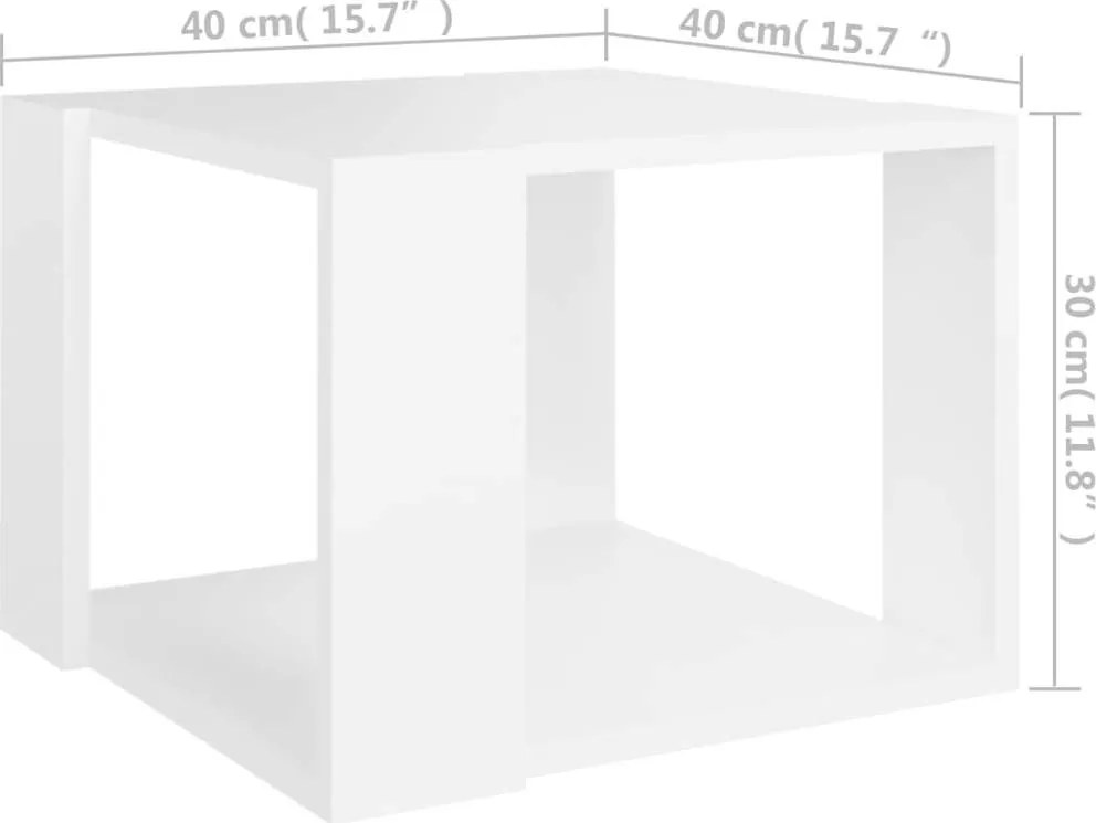 vidaXL Konferenční stolek 40 x 40 x 30 cm kompozitní dřevo [806312] Barva: Bílá