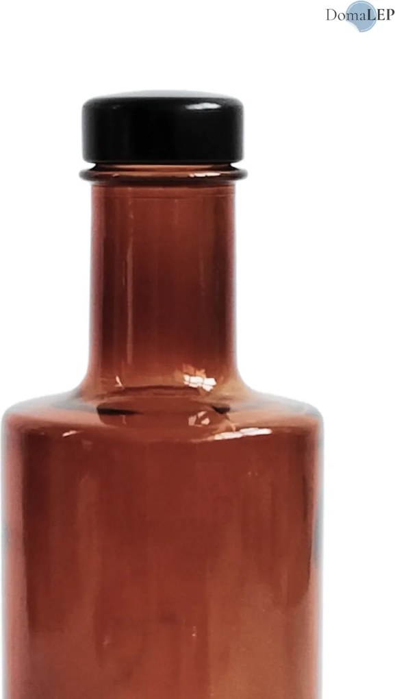 Skleněná láhev na olej 200 ml hnědá s černým uzávěrem VILO