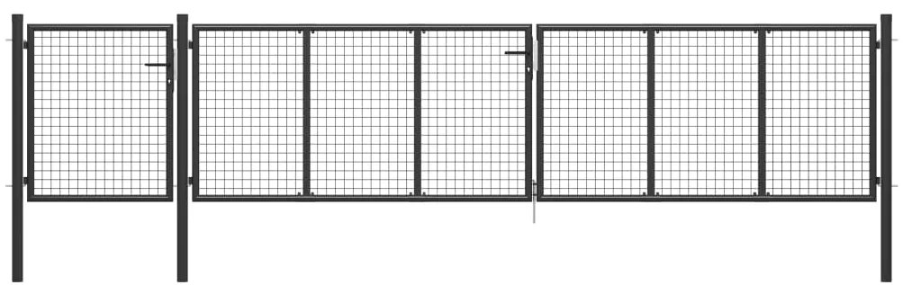 vidaXL Marketos Zahradní brána ocel 500 x 100 cm antracitová