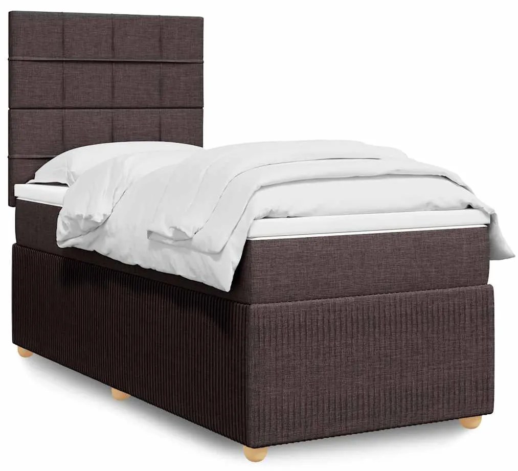 Box spring postel s matrací tmavě hnědá 80x200 cm textil 3294186