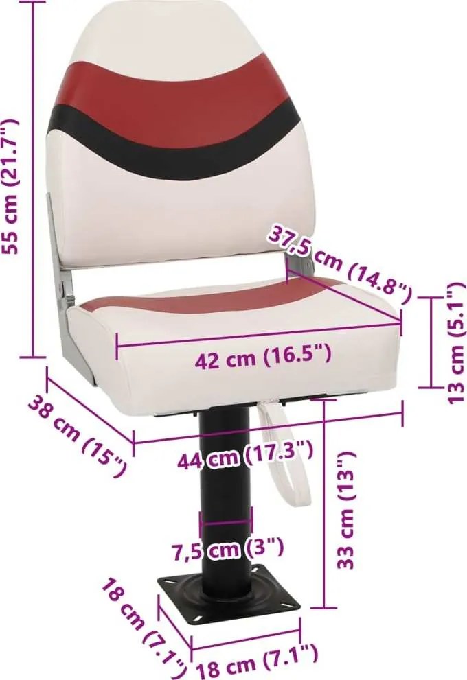 vidaXL 2dílné skládací sedadlo do člunu s vysokým opěradlem [3284309] Barva: Červeno-černá