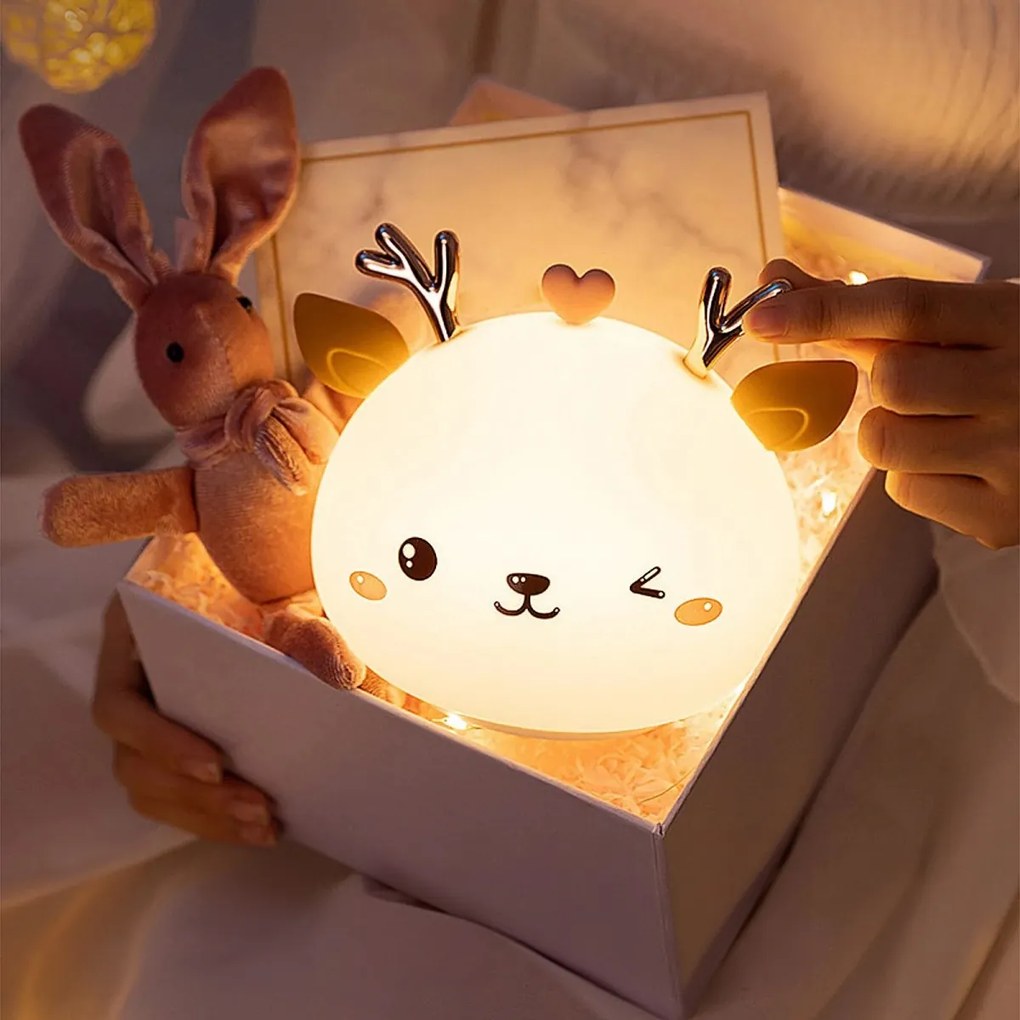 Dětská stolní LED lampa Fawn bílá