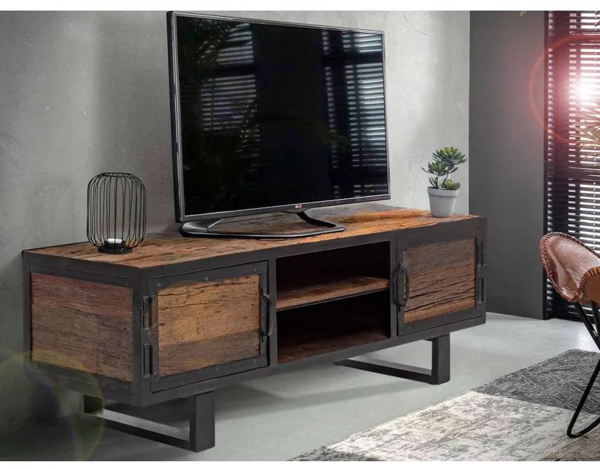 Masivní TV stolek z recyklovaného dřeva Medea