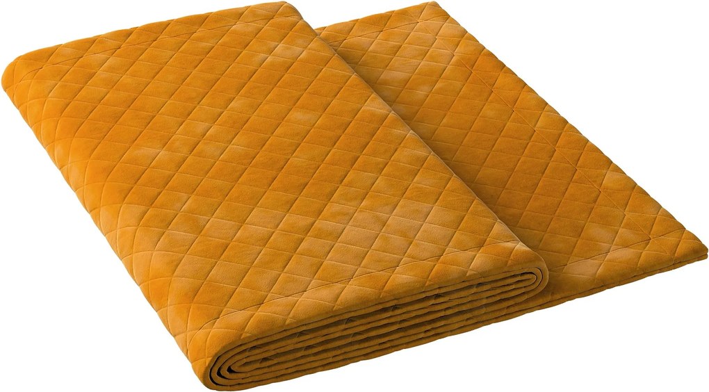 Hotelový přehoz – běhoun Velvet 60x200 cm barva žlutá látka lesklé, sametová