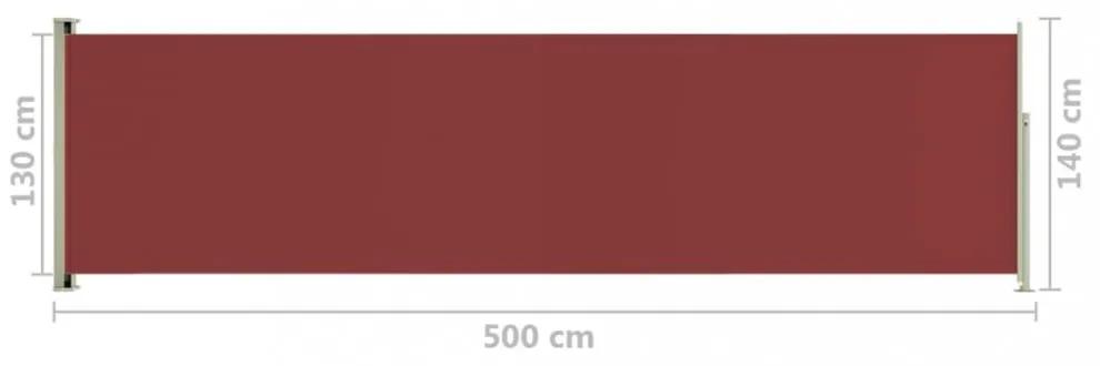 Zatahovací boční markýza 140x500 cm Dekorhome Červená