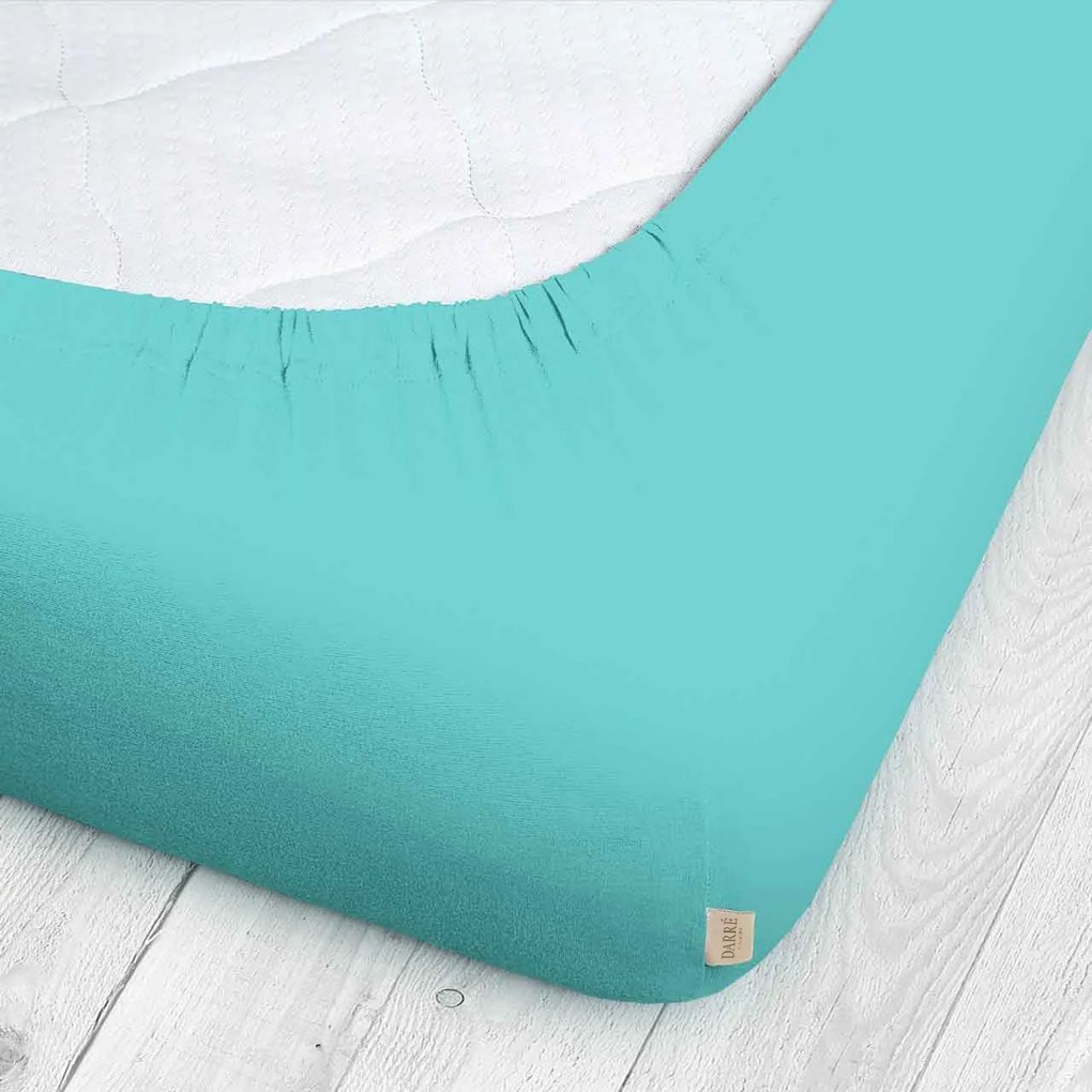 Jersey prostěradlo světle tyrkysové na výšku matrace do 20 cm Velikost: 140 x 200