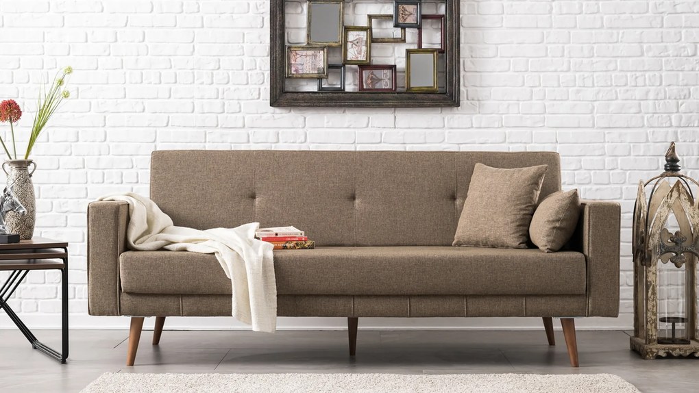 Hanah Home Rozkládací pohovka DUBLIN hnědá 825BLC1170