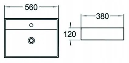 Keramické umyvadlo na desku MEXEN BLANCA 56x38 cm bílé