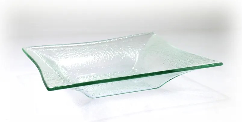 BDK-GLASS Čirá skleněná mísa CUBO 26x26cm