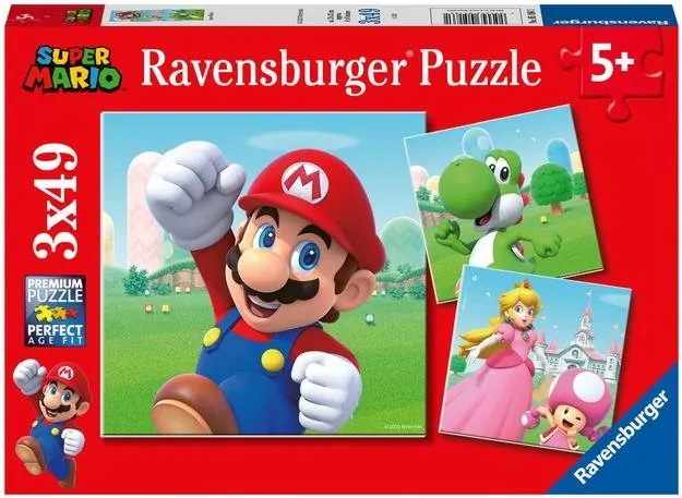 Puzzle ravensburger 051861 super mario 3x49 dílků