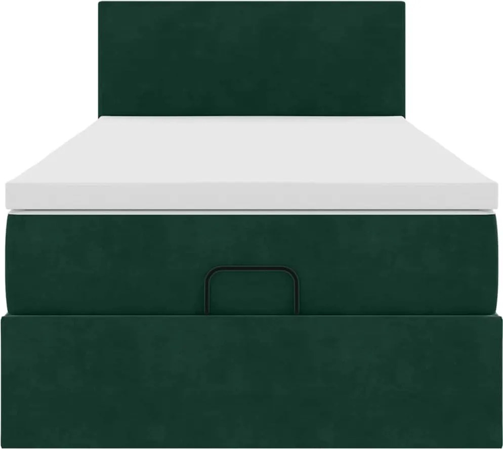 Osmanský rám postele s matrací tmavě šedá 90x190cm samet 3311672