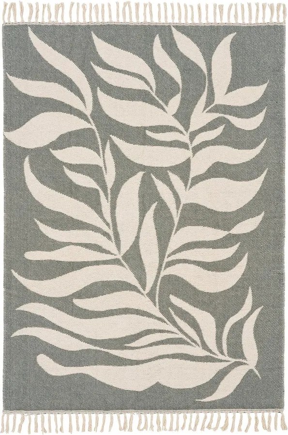 Zelená/béžová bavlněná deka 130x180 cm Loni – House Nordic