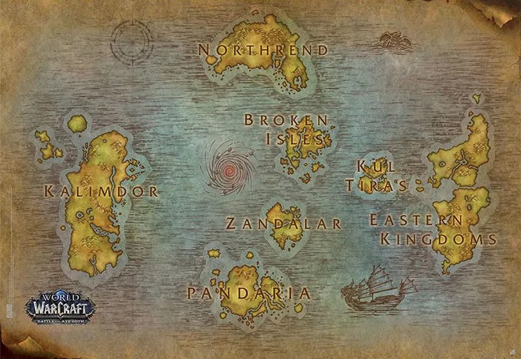 Plakát, Obraz - World Of Warcraft - Map, (91.5 x 61 cm)