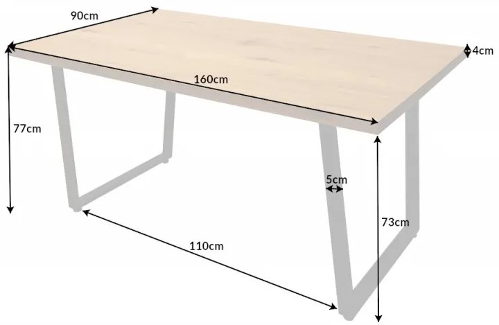 Přírodní dřevěný jídelní stůl Loft 160 cm