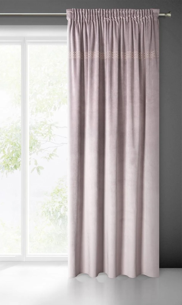 ZATEMŇOVACÍ ZÁVĚS NA PÁSCE JOVITA 140X270 CM PÚDROVĚ RŮŽOVÁ