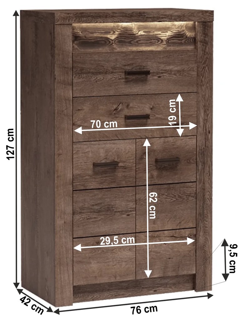 Kondela Komoda, jasan tmavý, INFINITY I-06