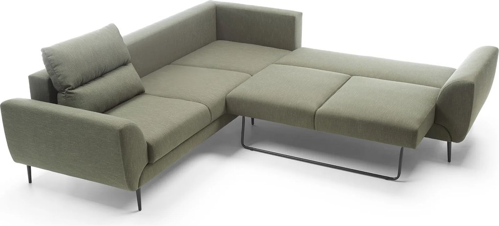 Rohová rozkládací sedací souprava do L QUALITY, 265 cm, s úložným prostorem Roh pohovky: Levý roh, Barva látky: Mechová (Vogue 11)