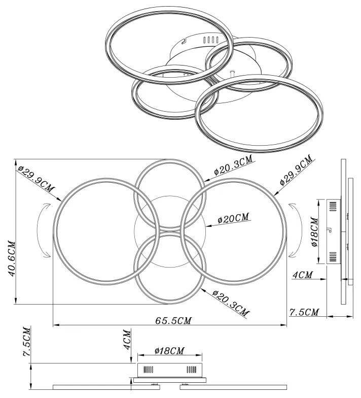 GLOBO KENDY 67233-40S Stropní svítidlo