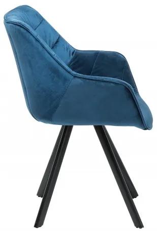 Židle Dutch Comfort sametová modrá / 38597