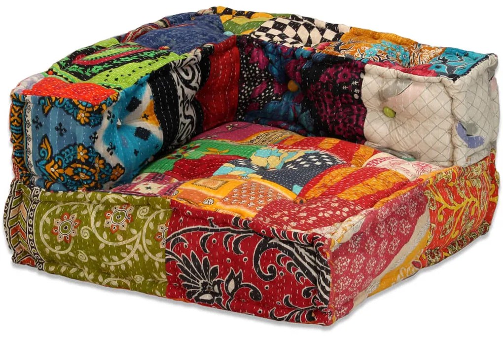 vidaXL Marketos 4místný modulární pouf patchwork textil