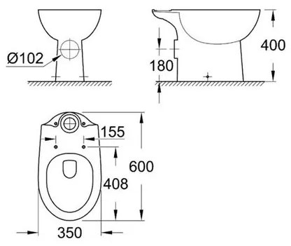 Grohe Bau Ceramic WC mísa Rimless, alpská bílá 39428000