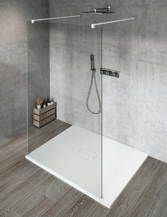Gelco Sapho, VARIO WHITE jednodílná sprchová zástěna do prostoru, čiré sklo, 900 mm, GX1290GX2215