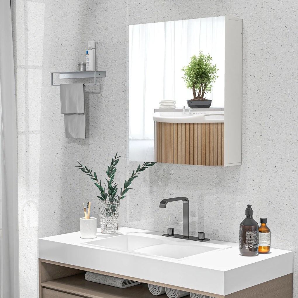 kleankin zrcadlová skříňka se 2 dvířky 60 × 15 × 70 cm