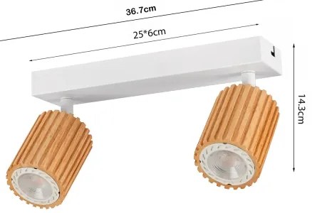 Brilagi - Bodové svítidlo MODERN WOOD 2xGU10/8W/230V dřevo/bílá
