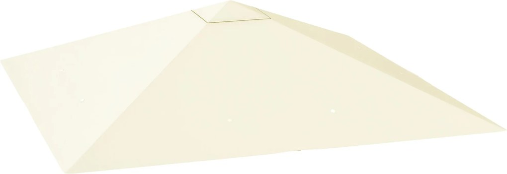 Plachta na zahradní altán Outsunny 3x3m s 8 drenážními otvory, Oxford látka 600D, voděodolná 370g/m², UV30+, Krémová bílá | Aosom