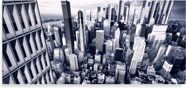 Skleněný obraz 110x50 - Panorama New York (EXTRA - s vyvrtanými dírami) - Sablo.cz