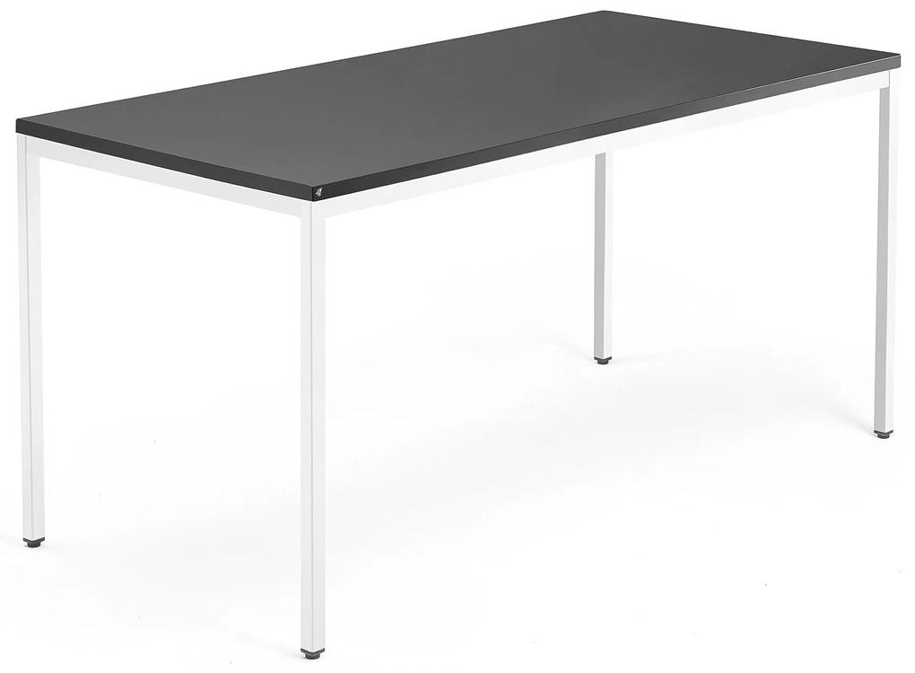 AJ Produkty Stůl MODULUS, 1600x800 mm, bílý rám, černá