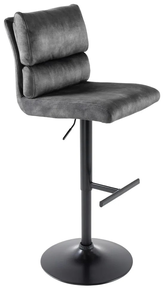 Designová barová otočná židle Frank tmavě šedý samet