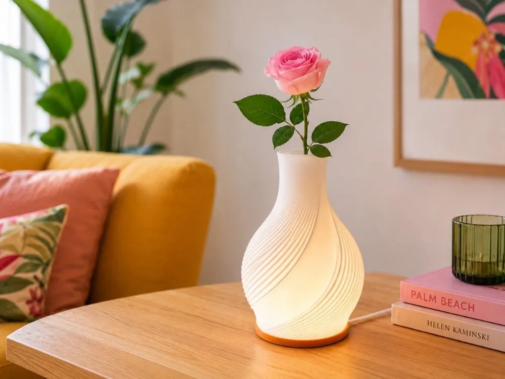 Verk Group Led stolní lampa vaza 2 v 1, dekorativní, s nastavitelnou jasností, 3 barvy, vnitřní osvětlení