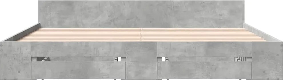 Rám postele se zásuvkami betonově šedý 180 x 200 cm kompozit 3280730