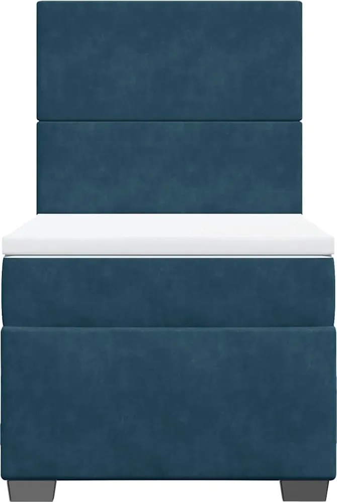 Box spring postel s matrací modrá 80 x 200 cm samet 3290760