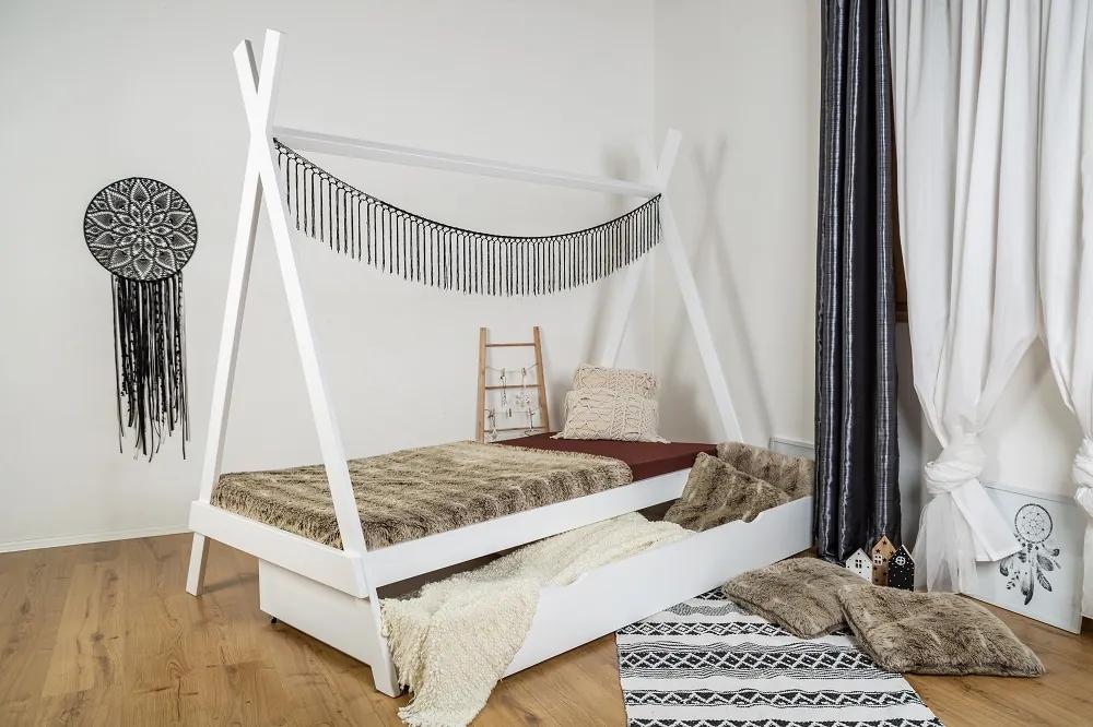 MAXIDO Dětská postel Teepee s přistýlkou 180x80 bílá