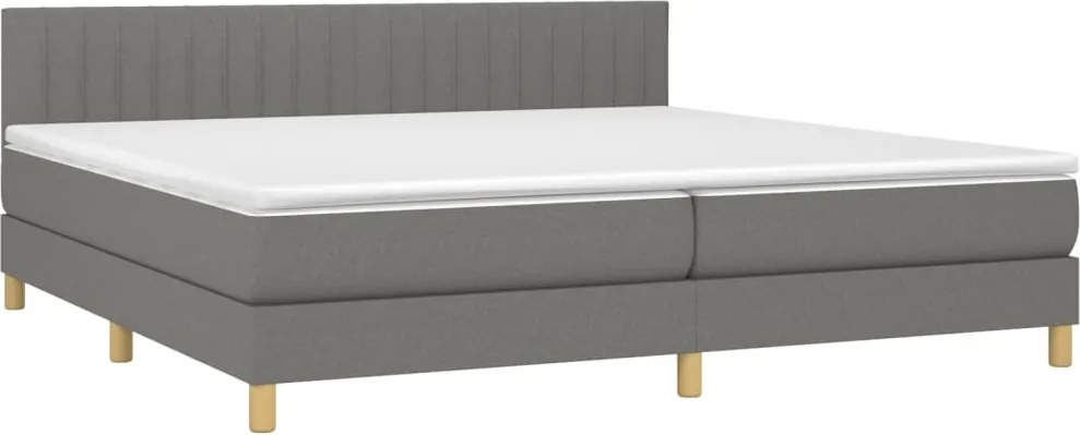 Box spring postel s matrací tmavě šedá 200x200 cm textil 3140802