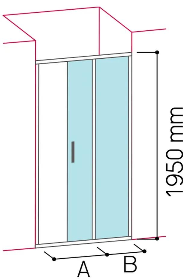 Glass 1989 Isy - Sprchový kout posuvné dveře do niky nebo v kombinaci s boční stěnou, velikost 130 cm, profily chromové, čiré sklo, GEO1008T500