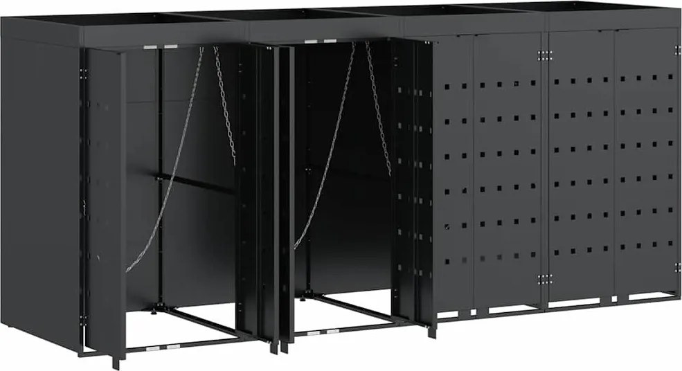 vidaXL Úložný box na 4 popelnice Antracit 272 x 77,5 x 121,5 cm [3394745]