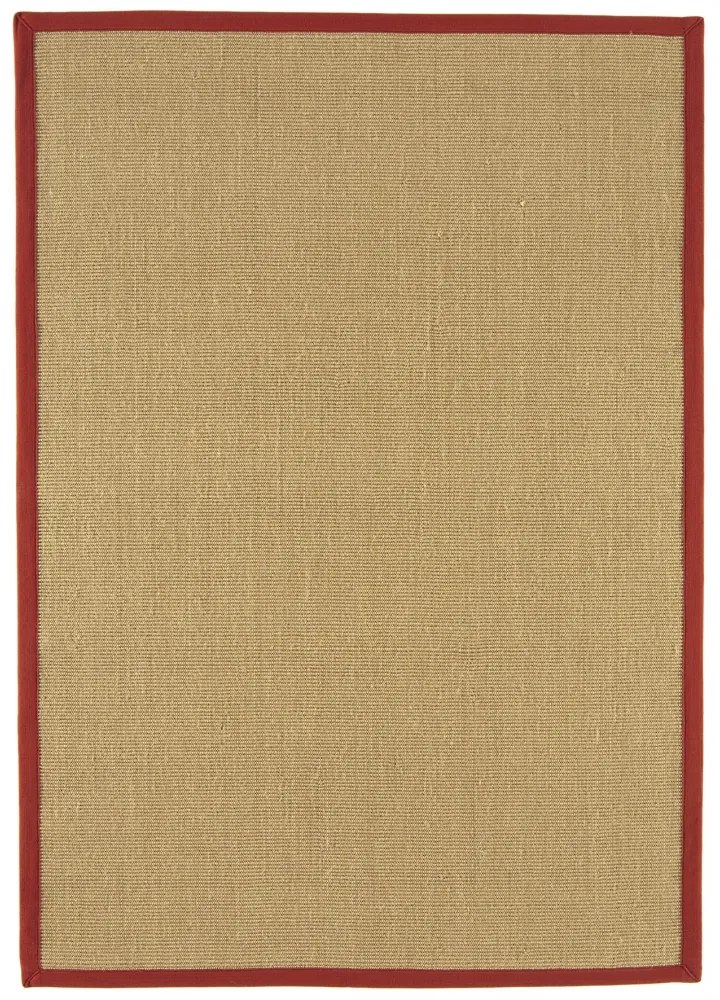 Masiv24 - Lemovaný Sisal koberec 160x230cm ľanovaná s červená - lemovaná