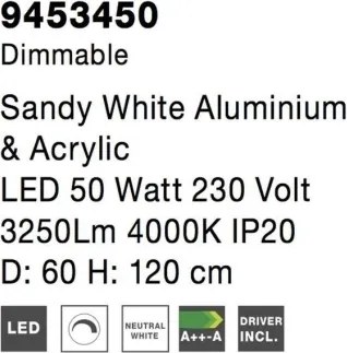 Závěsné LED svítidlo NOVA LUCE RANDO THIN 50W 4000K 9453450 stmívatelné Triac