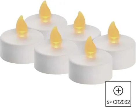 LED dekorace EMOS DCCV11 ZY2149 čajová svíčka bílá CR2032 (blistr 6ks)