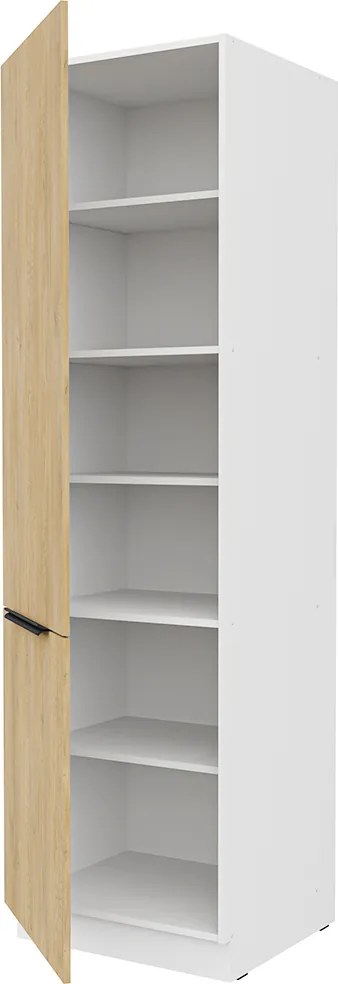 CREMONA bc | vysoká skříňka 60 DK-210 2F potravinová s policemi | 60 cm | bílá/cremona