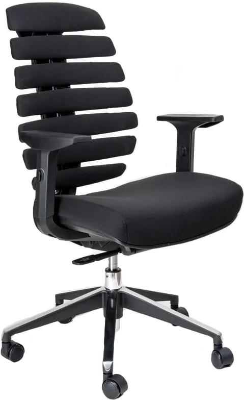 Kancelářská židle FISH BONES černý plast, černá látka 26-60