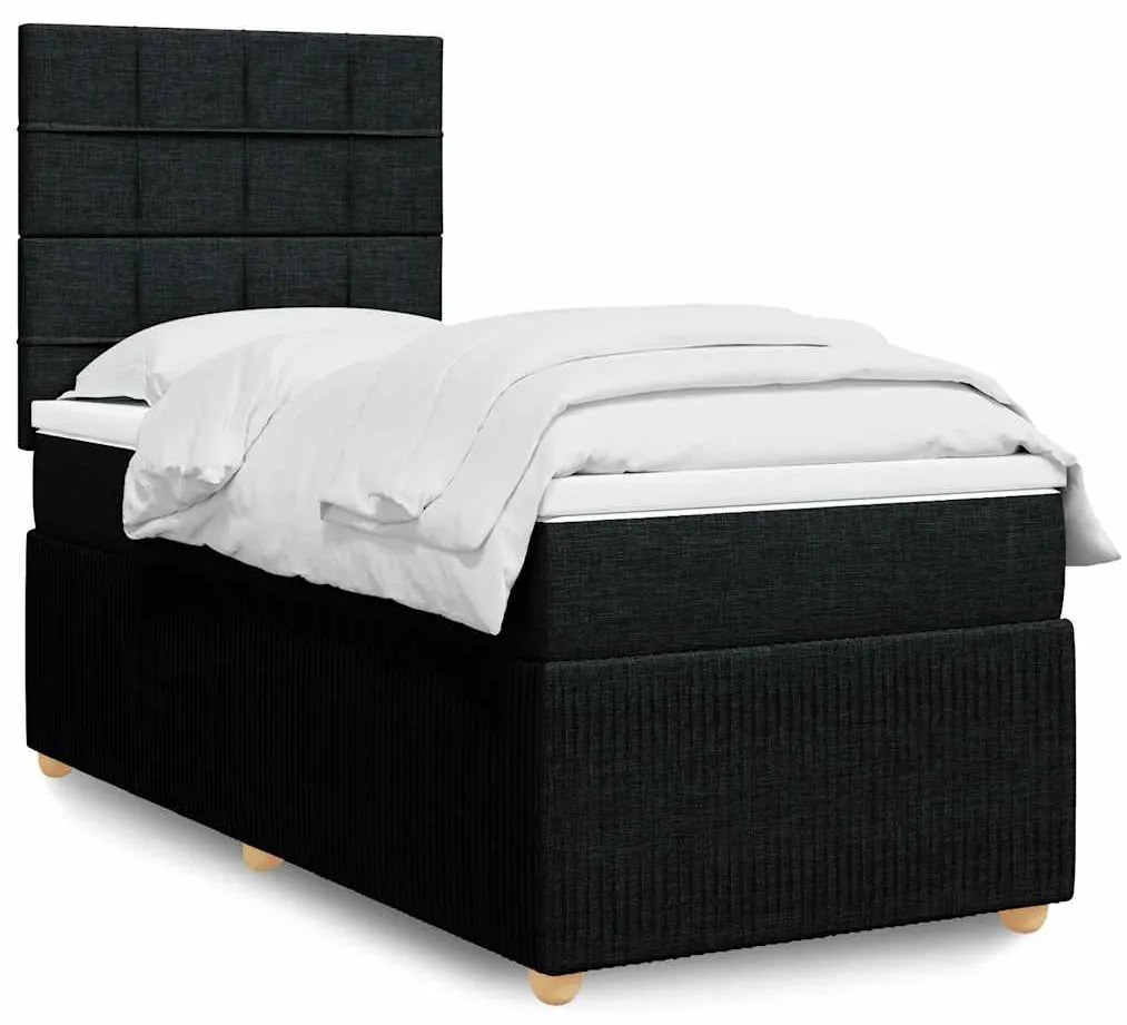 Box spring postel s matrací černá 100 x 200 cm textil 3294269