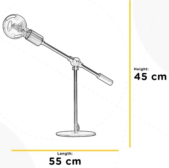 ONLI - Stolní lampa ASTE 1xE27/15W/230V 45 cm černá/zlatá