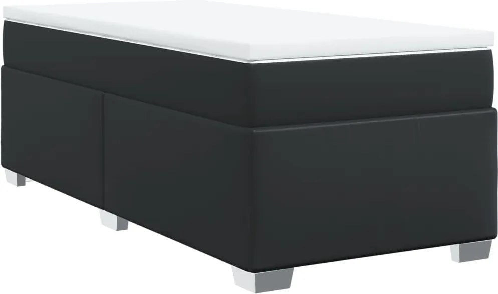 Box spring postel s matrací černá 80 x 200 cm umělá kůže 3285185
