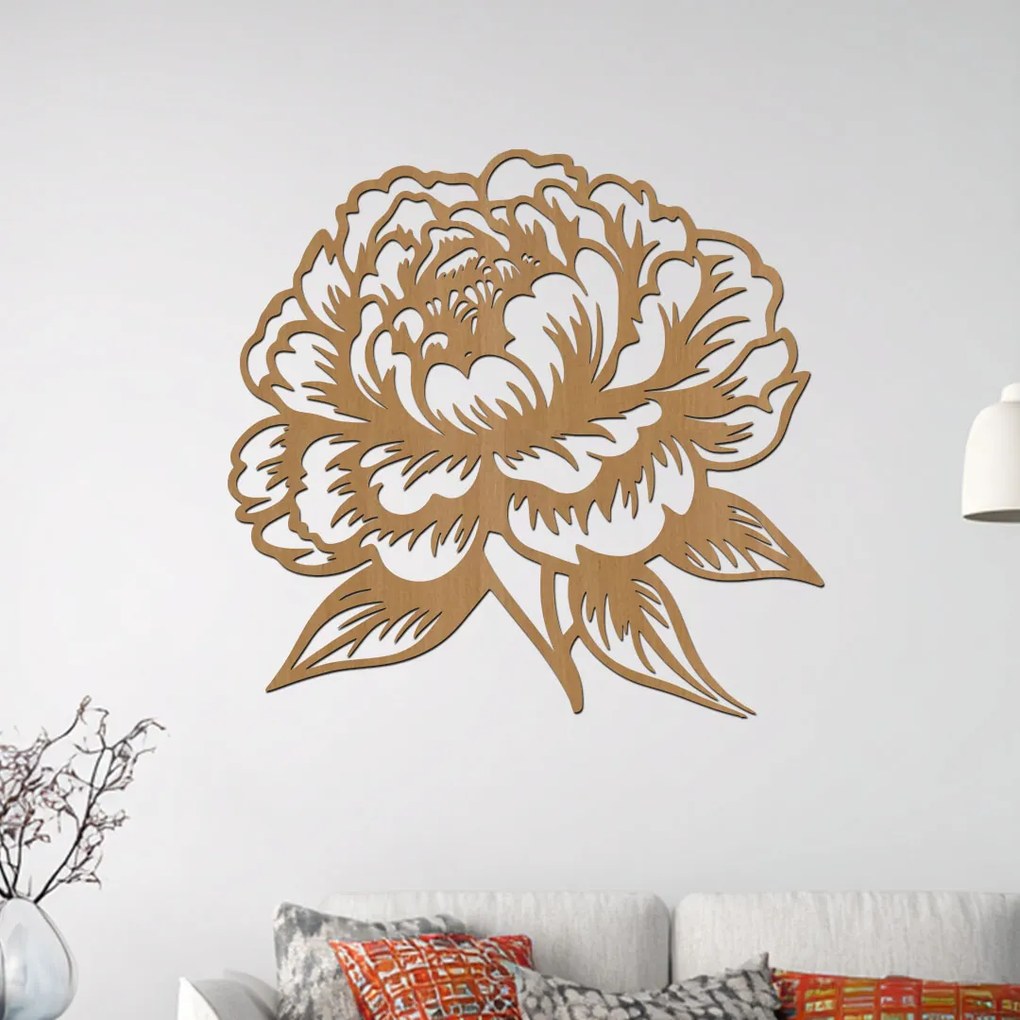 dřevo života Dřevěný obraz KVĚTINA Zvolte rozměr (cm): 39x40, Zvolte barvu dekoru: Černá